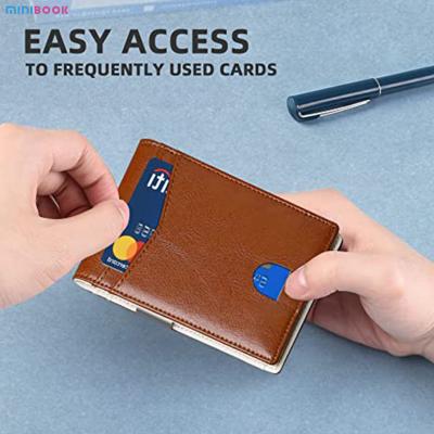 Cina Portafoglio RFID bloccante con logo personalizzato in cuoio PU per la vita quotidiana e portatore di carte di credito in vendita