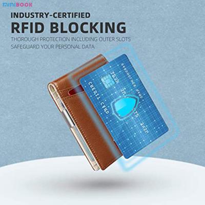 Cina Portafoglio RFID bloccante con logo personalizzato in cuoio PU per la vita quotidiana e portatore di carte di credito in vendita