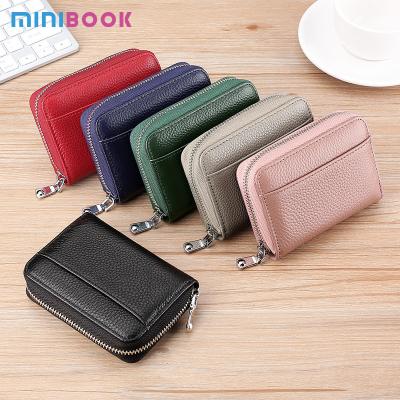 Cina Stile Moda Genuina Pelle RFID Bloccante Moda Portafoglio Carte di Credito Per Ragazze Giovani in vendita