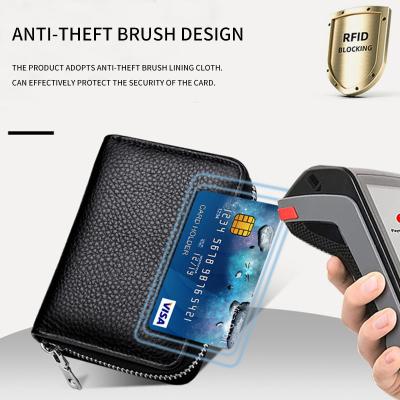 Cina Stile Moda Genuina Pelle RFID Bloccante Moda Portafoglio Carte di Credito Per Ragazze Giovani in vendita