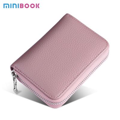 Cina Stile Moda Genuina Pelle RFID Bloccante Moda Portafoglio Carte di Credito Per Ragazze Giovani in vendita