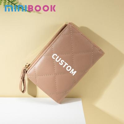 Cina Logo personalizzato Portafoglio femminile a coltello in cuoio Pu elegante RFID Portafoglio donna con cerniera Portafoglio portacarte femminile in vendita