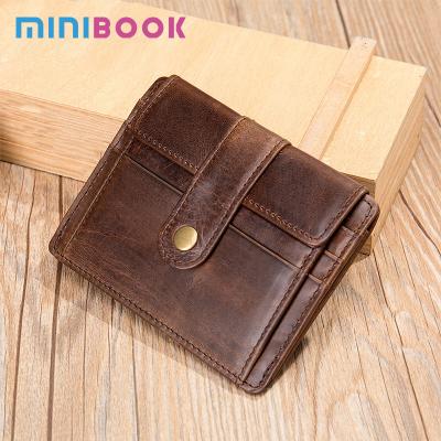 China Carteira de caráter de couro genuíno masculino personalizável com proteção anti-roubo à venda