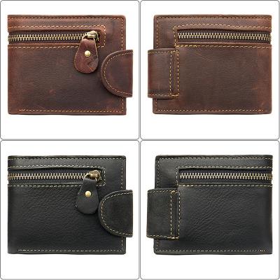 Cina Portafoglio originale in stile retrò per uomo con chiusura a cerniera e materiale in pelle originale in vendita