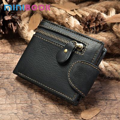 Cina Portafoglio originale in stile retrò per uomo con chiusura a cerniera e materiale in pelle originale in vendita