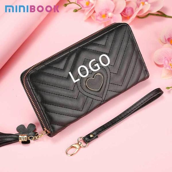 Quality Fashion Style Long Wallets for Women PU Leather Tassel Coin Purse Card Holder for sale