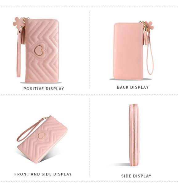 Quality Fashion Style Long Wallets for Women PU Leather Tassel Coin Purse Card Holder for sale