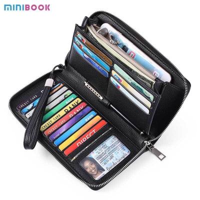 China Large Capacity Rfid Blocking Money Clip Credit Card Holder for Women Custom Coin Purse for sale