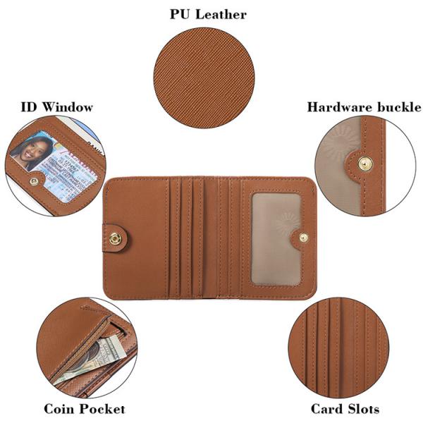 Quality Anti-Theft Lady's Genuine Leather Wallet Short Fashion Cute Pocket Purse Three for sale