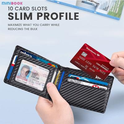 Cina Portafoglio bifold RFID maschile in pelle originale con tasche a cerniera e logo personalizzato in vendita