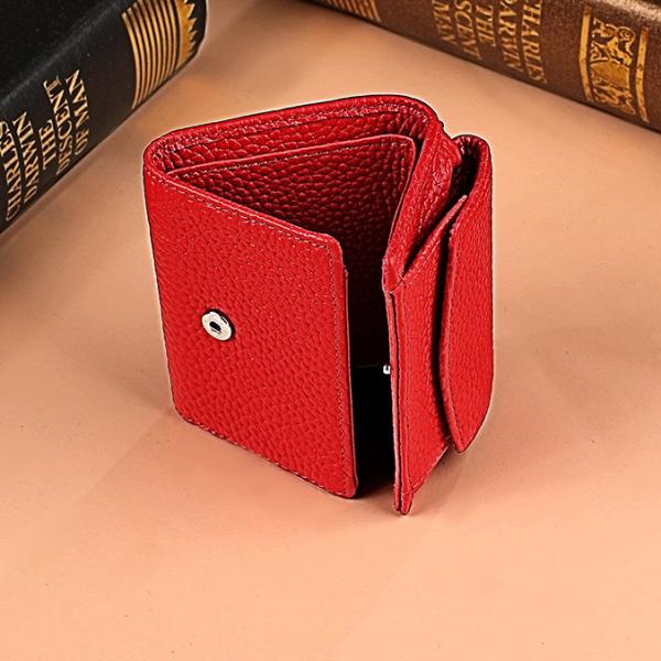 Quality Compact Size GENUINE LEATHER Credit Card Wallet for Women's Short Purse 2023 for sale