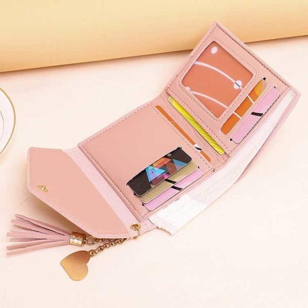 Quality Women's Small Compact Bifold Genuine Leather Pocket Wallet with Id Card Case and for sale
