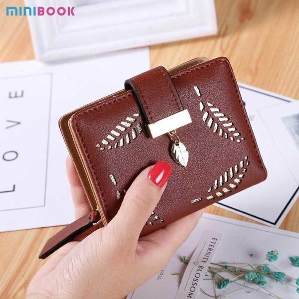 Quality Custom Decoration PU Leather Women Short Wallet with Zipper Closure and Card Slots for sale