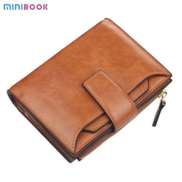 Quality Multifunctional Leather Wallet with Clamshell Closure and Card Storage for sale