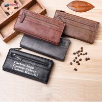 Quality Minibook Long Wallet for Men and Women 19*9.5*3cm Genuine Leather Mobile Phone for sale
