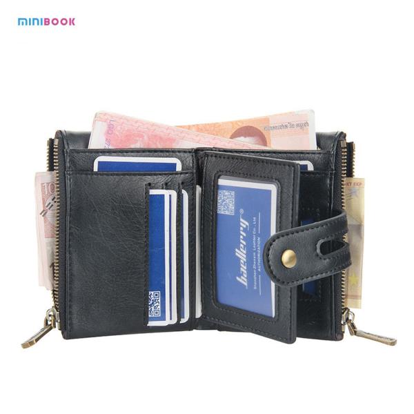 Quality Minibook Fashion Men's Credit Card Coin Bag Short Wallet with Customized Logo for sale