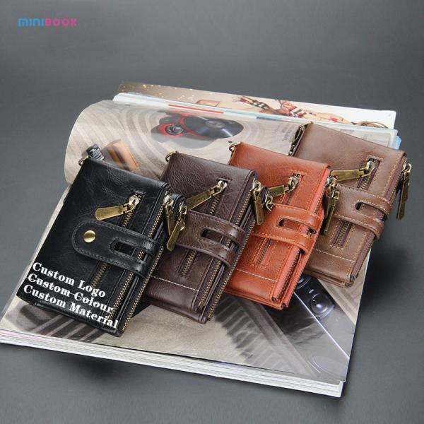 Quality Minibook Fashion Men's Credit Card Coin Bag Short Wallet with Customized Logo for sale