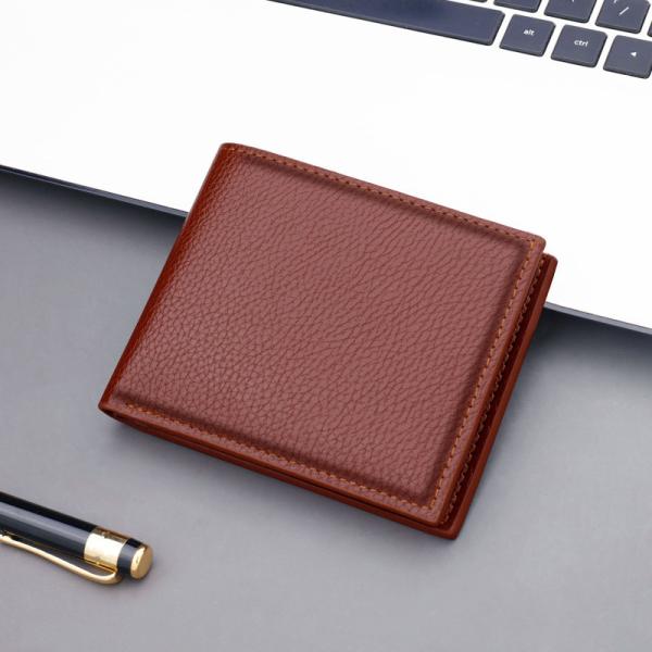 Quality Driver's License Card Holder Fashion Short Pebble Leather Wallet for Men for sale