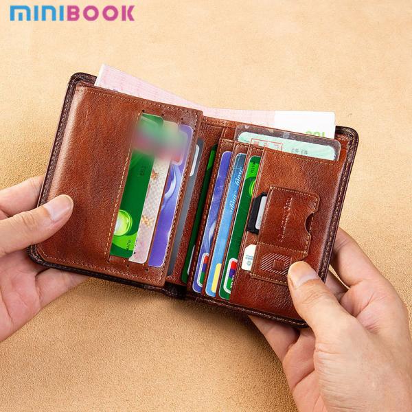 Quality Anti-theft Short Wallets for Men Animal Prints Genuine Leather Multiple Card Slots for sale