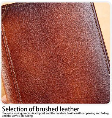 China Anti-theft Short Wallets for Men Animal Prints Genuine Leather Multiple Card Slots for sale