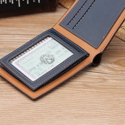 Cina Funzione anti graffi Portafoglio corto da uomo in cuoio PU con portapassaporto e borsa da moneta in vendita
