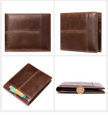 Cina Portafoglio RFID in cuoio originale per uomo Minimalista Crazy Horse Slim in vendita