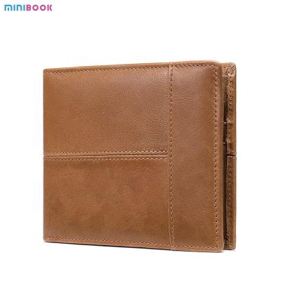 Cina Portafoglio RFID in cuoio originale per uomo Minimalista Crazy Horse Slim in vendita