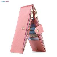 China PU Saffiano Leather Long Card Slot Money Case RFID Blocking Bifold Wallet 12 Card Capacity for sale