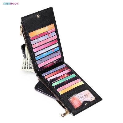 Cina PU Saffiano Pelle Long CardSlot Money Case Multifunzione RFID Bloccante Portafoglio Bifold in vendita
