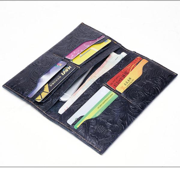 Portafoglio vita quotidiana Portafoglio in pelle femminile lungo con finestre e materiale in PVC trasparente
