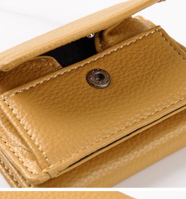 Cina Solid Color Women's Mini Credit Card Holder Leather Coin Purse Wallet For Daily Life in vendita
