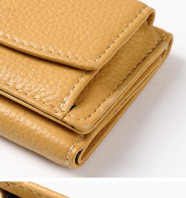 Cina Solid Color Women's Mini Credit Card Holder Leather Coin Purse Wallet For Daily Life in vendita
