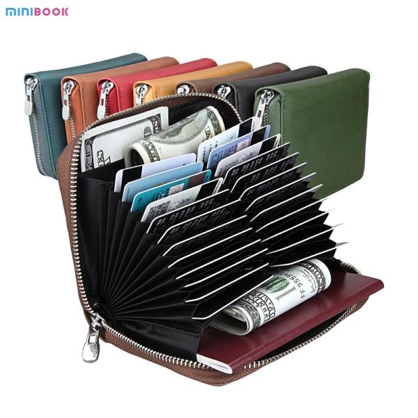 Quality Large Capacity ID Credit Card Holder Organ Zipper Coin Purse for Men and Women Sample for sale