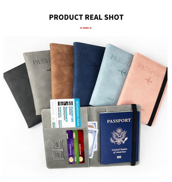 Quality Open Pattern Type Combo Passport Holder Travel Wallet RFID Blocking PU Leather for sale