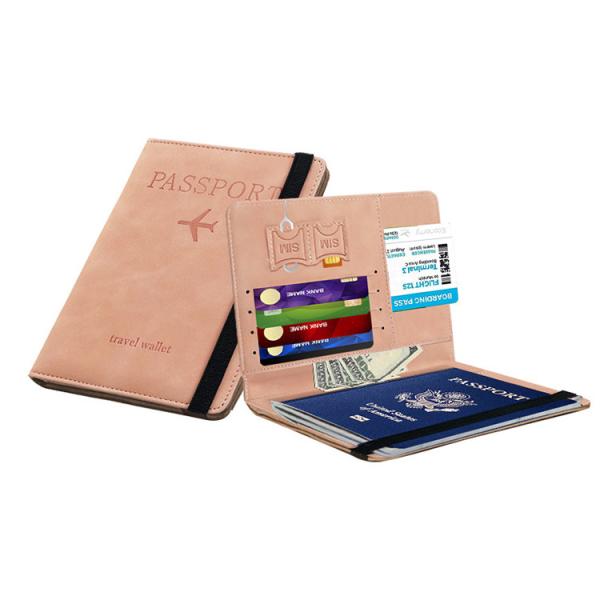 Quality Open Pattern Type Combo Passport Holder Travel Wallet RFID Blocking PU Leather for sale