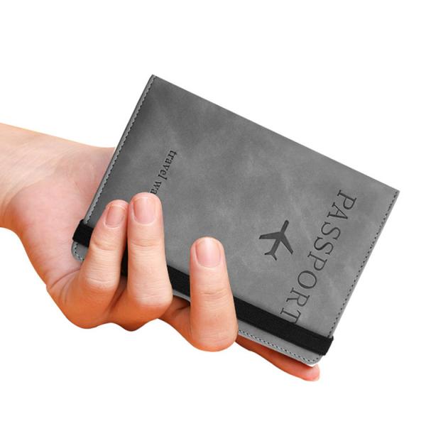 Quality Open Pattern Type Combo Passport Holder Travel Wallet RFID Blocking PU Leather for sale