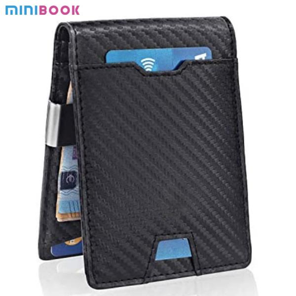 Quality Minibook Rfid Clip Carbon Fiber Wallet Clip Card Holder for Organizing Business Cards for sale