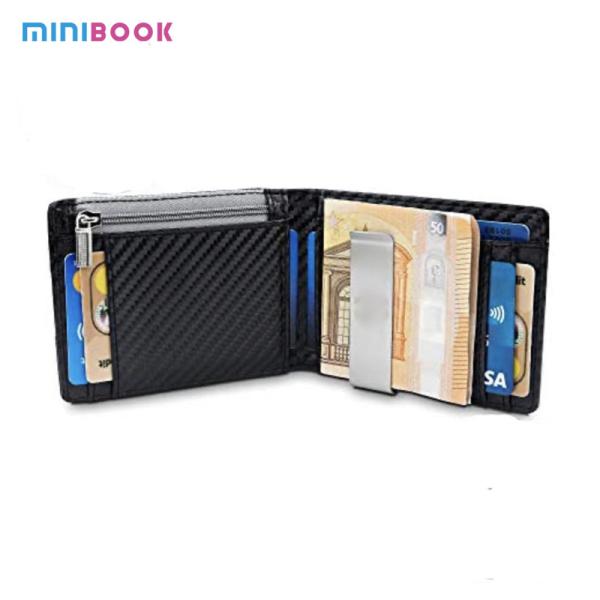 Quality Minibook Rfid Clip Carbon Fiber Wallet Clip Card Holder for Organizing Business for sale