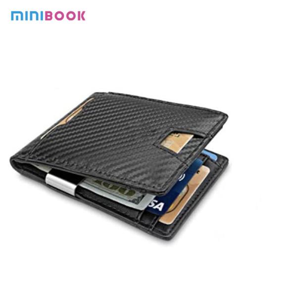 Quality Minibook Rfid Clip Carbon Fiber Wallet Clip Card Holder for Organizing Business for sale