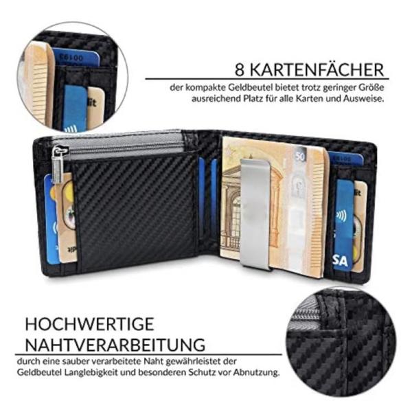 Quality Minibook Rfid Clip Carbon Fiber Wallet Clip Card Holder for Organizing Business for sale
