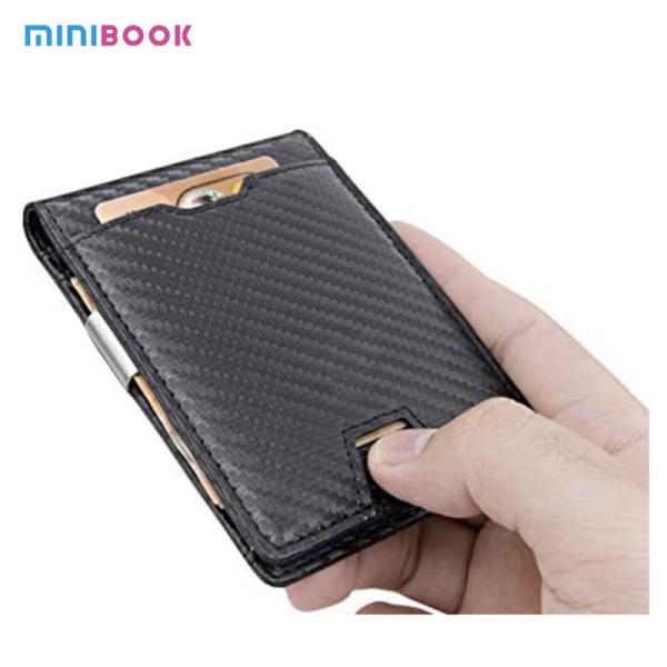 Quality Minibook Rfid Clip Carbon Fiber Wallet Clip Card Holder for Organizing Business for sale