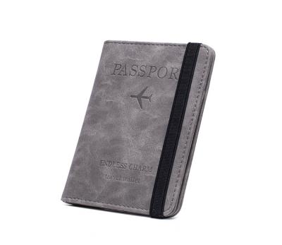 Cina Custom Logo Pu Leather Passport Cover Rfid Blocking Passport Holder Travel Wallet With Card Case in vendita