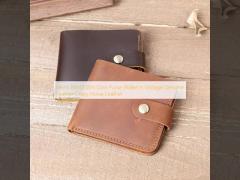 Cartera de monedas delgadas para hombres cartera de monedas delgadas de cuero genuino vintage cuero de caballo loco