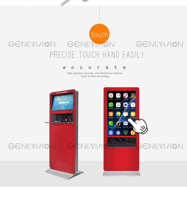 floor standing digital signage LCD ad player advertising and mobile phone charging station