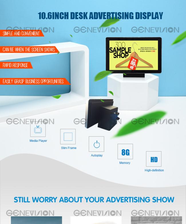 10.6 inch counter advertising screen table top commercial Android with touch advertising player display