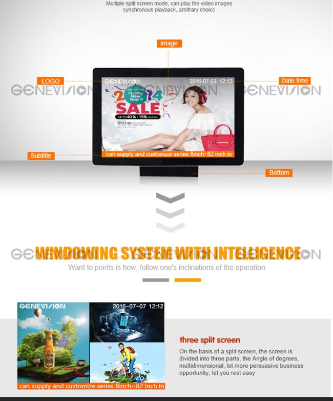 10.6 inch counter advertising screen table top commercial Android with touch advertising player display