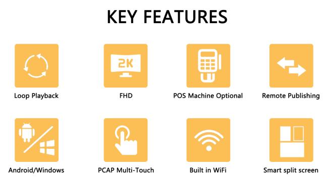 21.5 inch self-service kiosk side view
