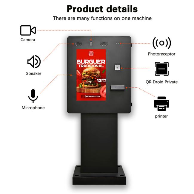 Outdoor self-service payment kiosk side view