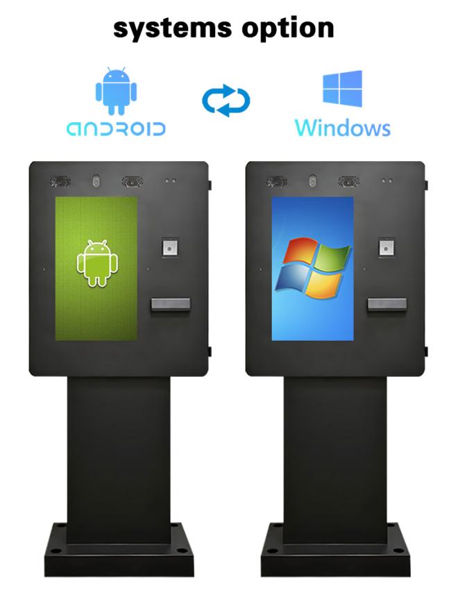 Outdoor self-service payment kiosk in use