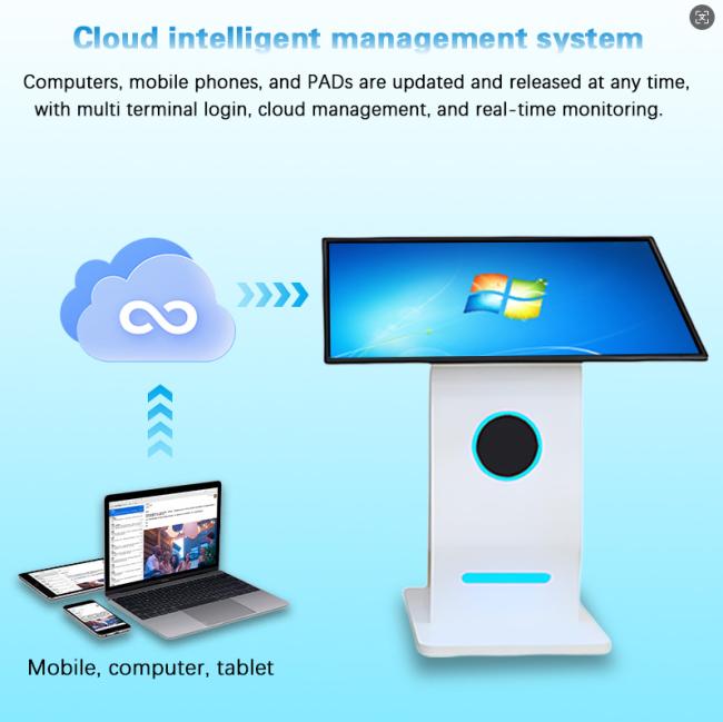 Close-up view of touch screen kiosk interface